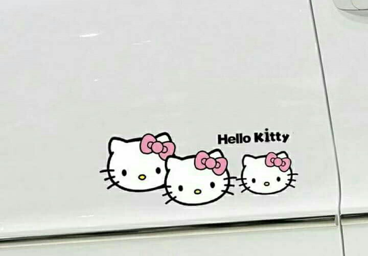 hello kitty car sticker, Car Parts & Accessories on Carousell