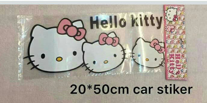 hello kitty car sticker, Car Parts & Accessories on Carousell