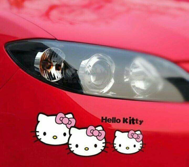 hello kitty car sticker, Car Parts & Accessories on Carousell