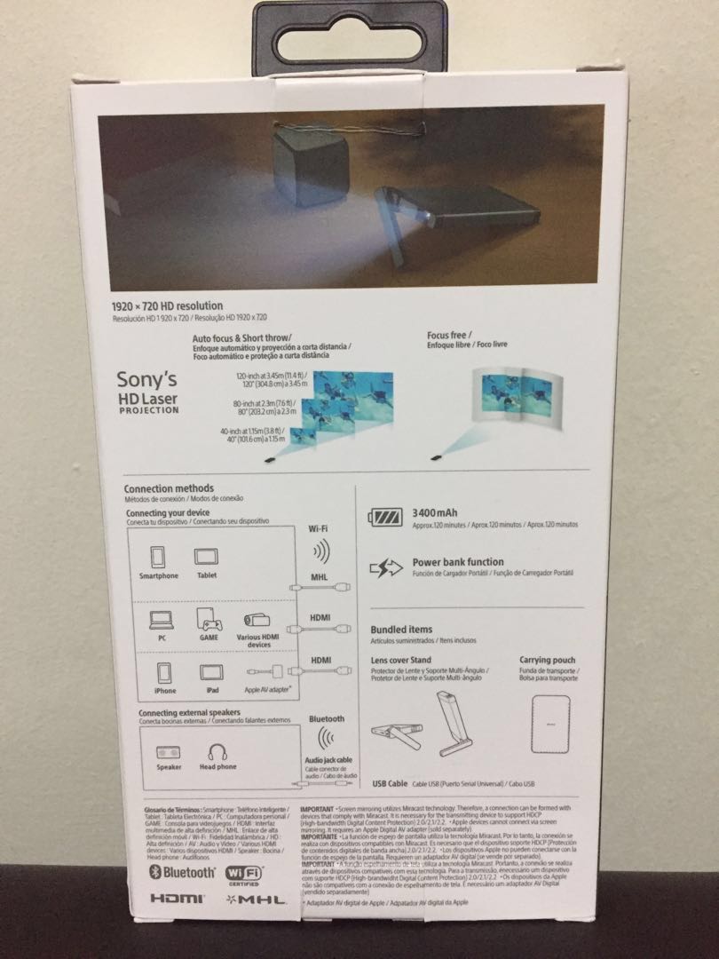 Sony Mobile Projector - MP CL1A , TV & Home Appliances, TV ...
