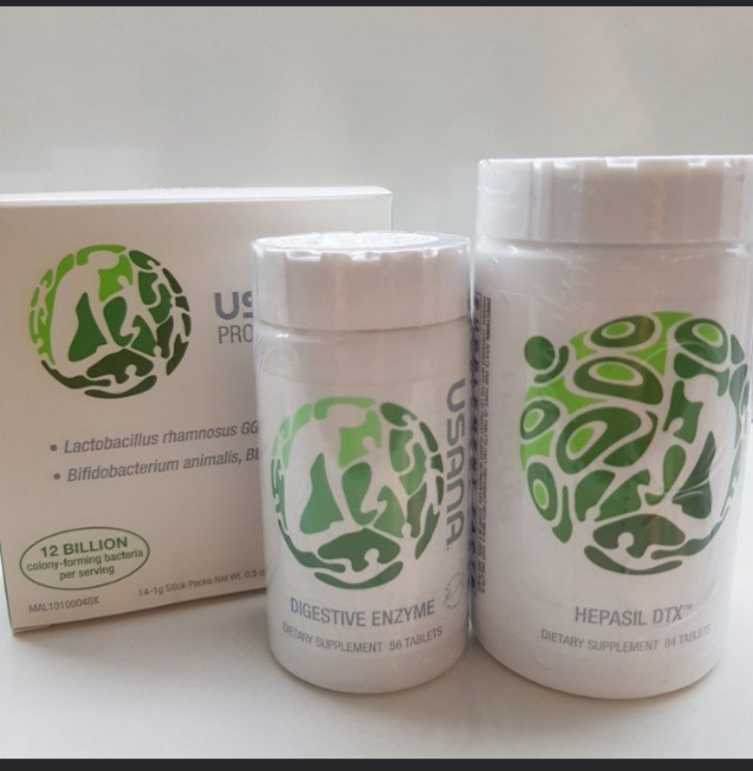 Usana Probiotic, Hepasil & Digestive Enzyme, Health & Nutrition, Health ...