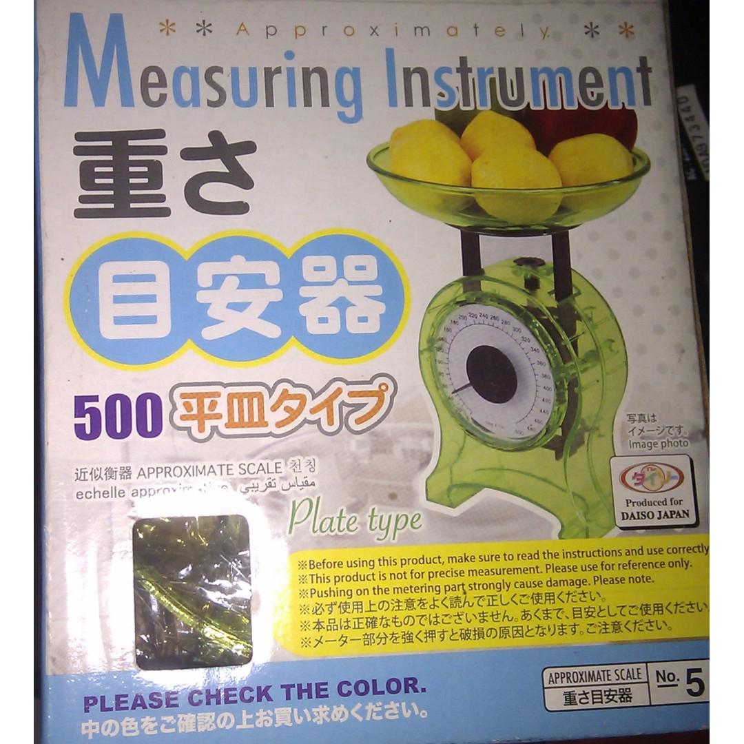 Daiso 廚房磅kitchen scales（キッチンスケール）Measuring Instrument 最大重量：500g, 傢俬＆家居 ...