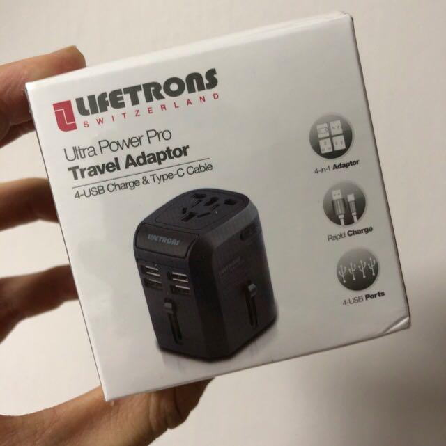 LIFETRONS SWITZERLAND ULTRA POWER PRO TRAVEL ADAPTOR 4 USB CHARGE lifetrons-switzerland-ultra-power-pro-travel-adaptor-4-usb-charge