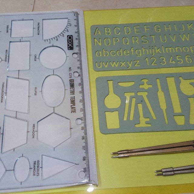 Mathematical instruments Chemistry Geometry template, Hobbies & Toys ...