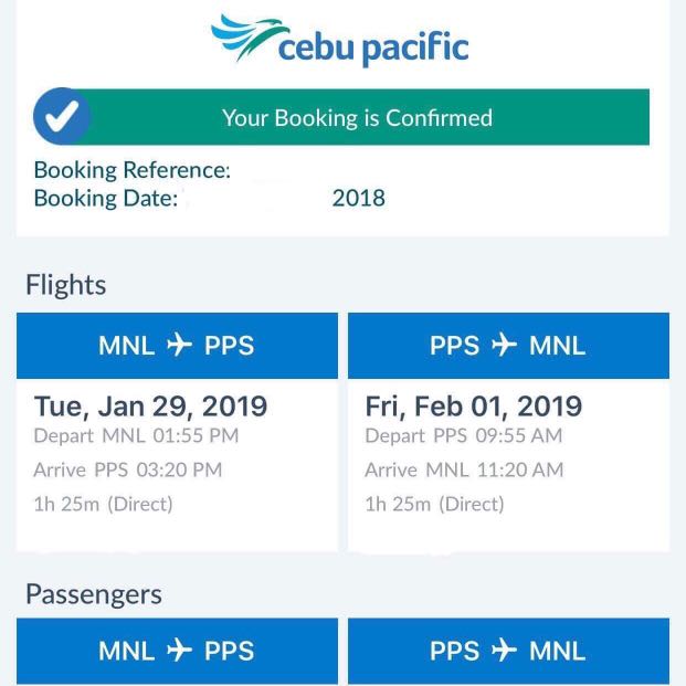 ROUNDTRIP AIRFARE (BACOLOD AND PALAWAN), Tickets & Vouchers, Local ...