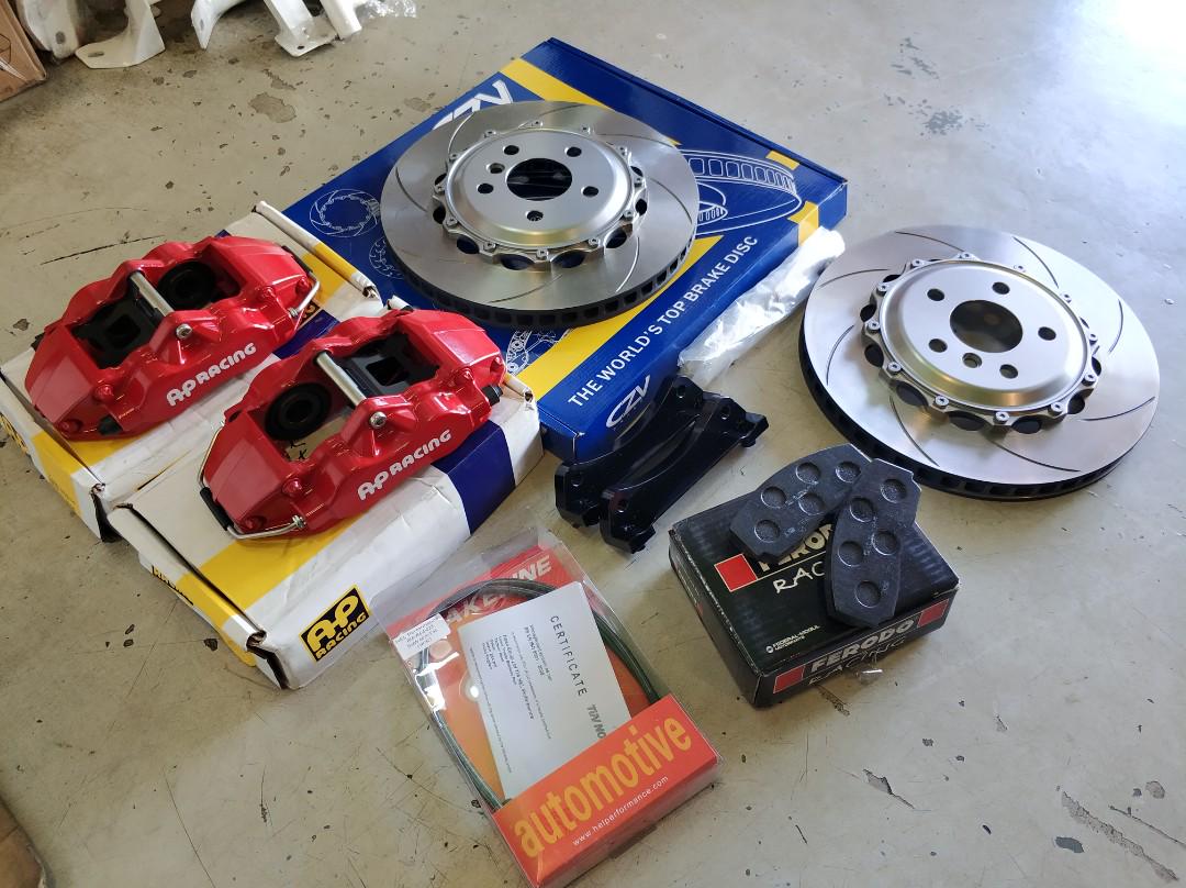 AP Racing Original 4pot Brake Kit with Brake Pad, Steel Brake Hose ...