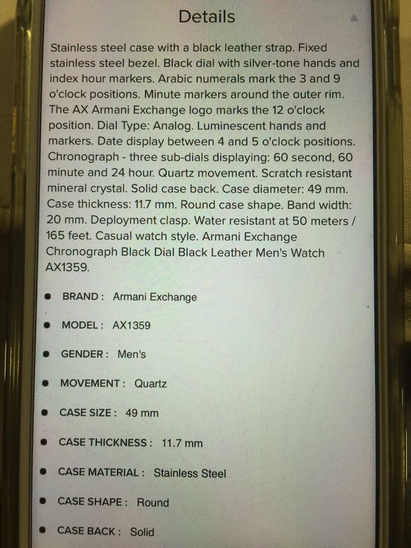 Armani Exchange AX1359, Mobile Phones & Gadgets, Wearables & Smart ...