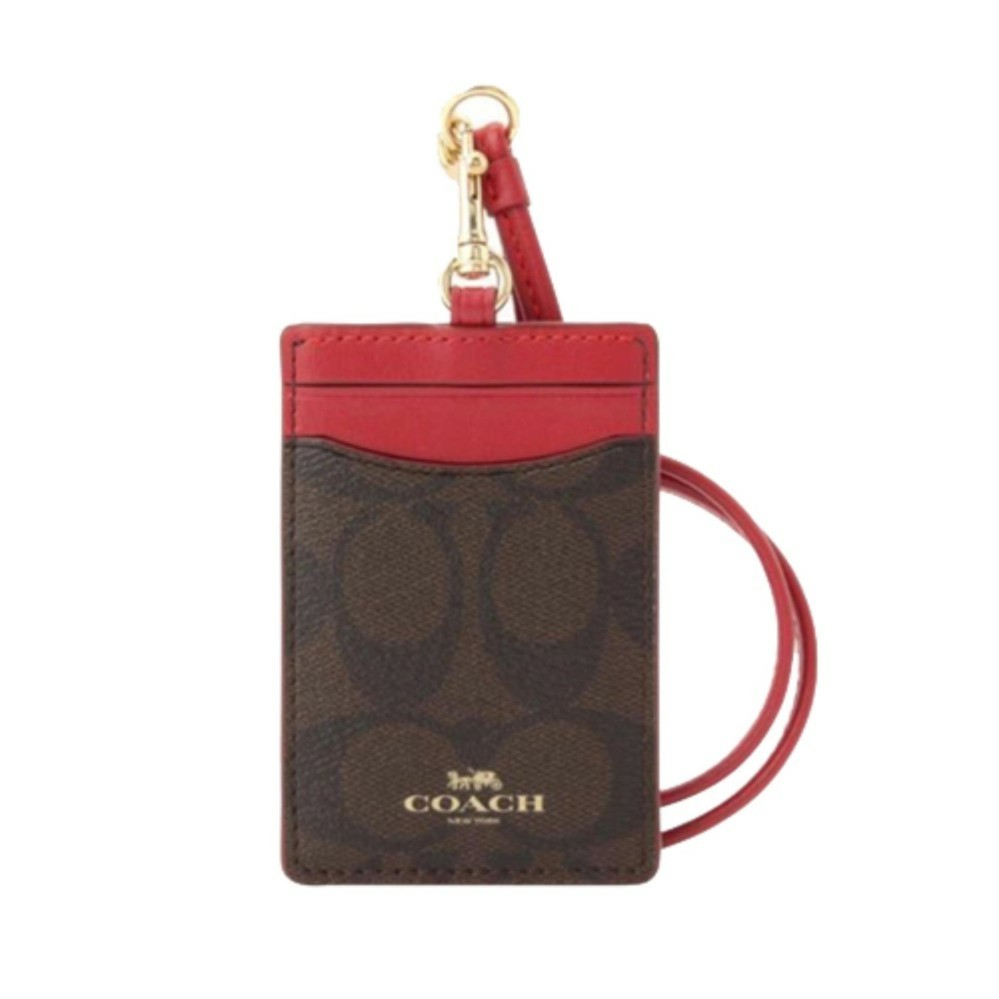 Coach Classic Red ID Lanyard, Luxury, Bags & Wallets on Carousell