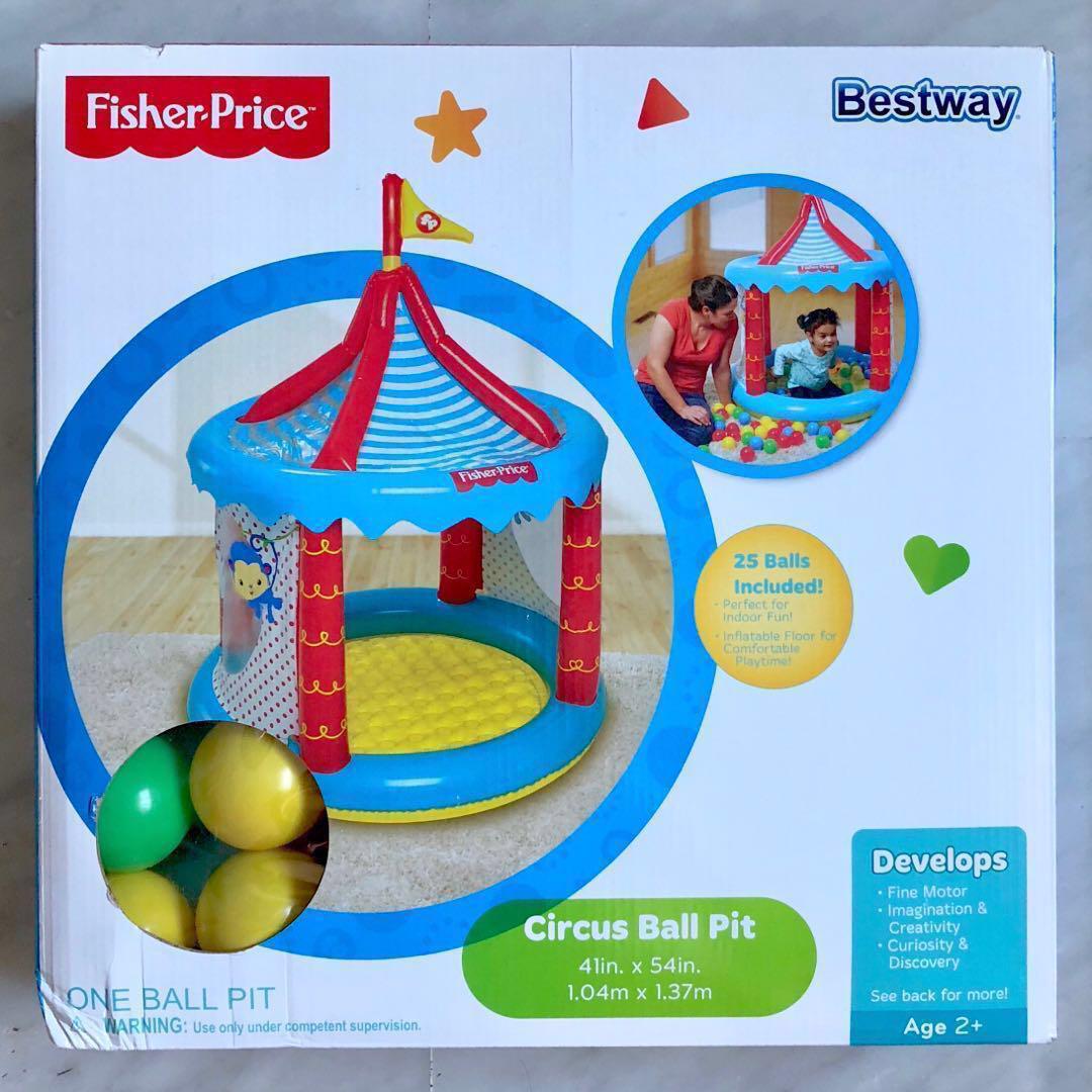 (In-Stock) Fisher-Price Circus Inflatable Ball Pit (Brand New), Babies ...
