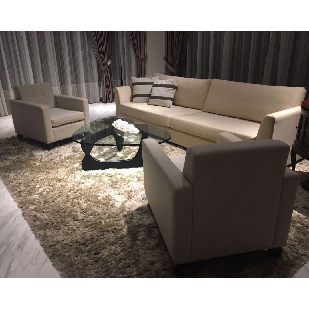 Modern Colonial Fabric Sofa Set, Furniture & Home Living, Furniture ...
