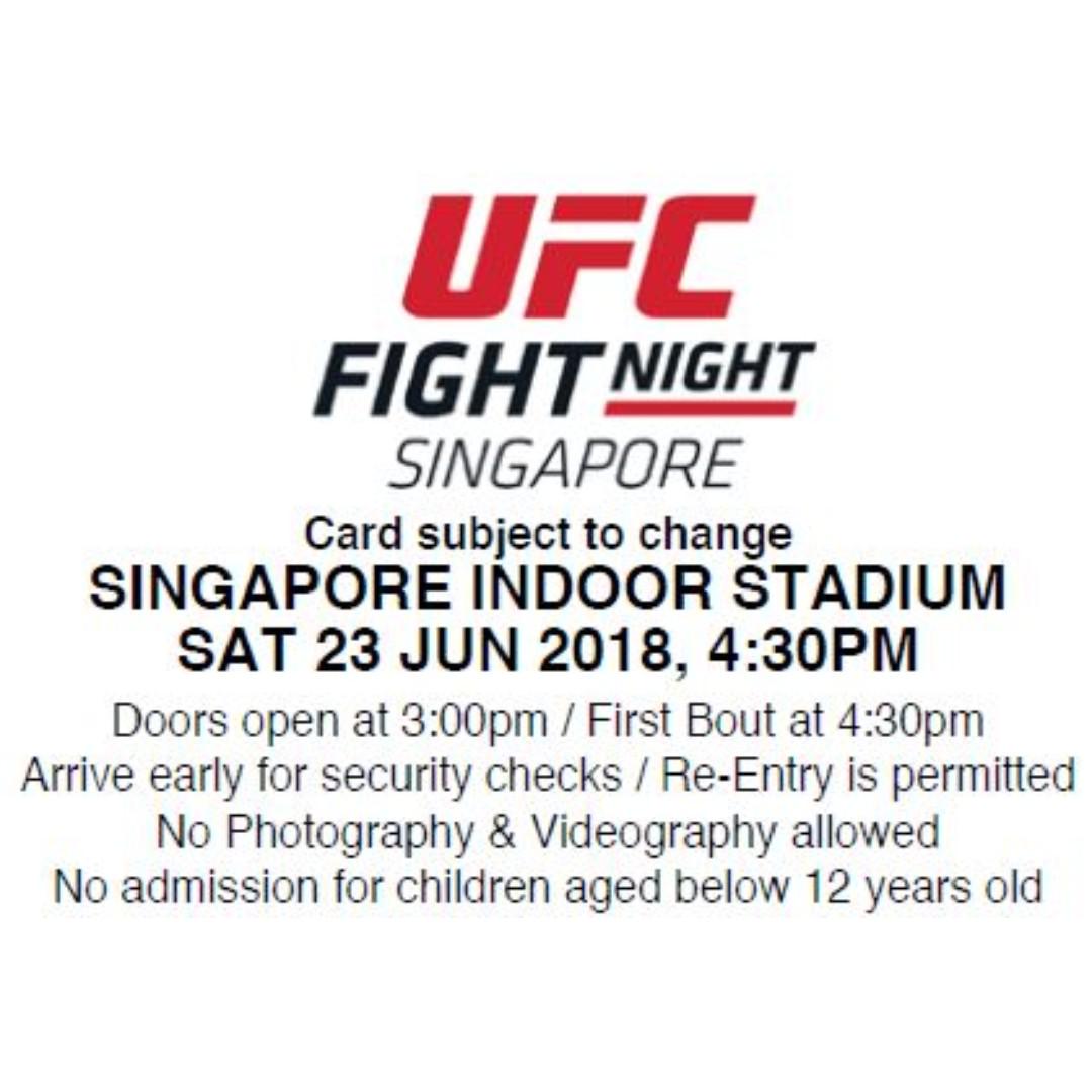pair of CAT2 e-tickets UFC fight indoor stadium (originally $268/ticket ...