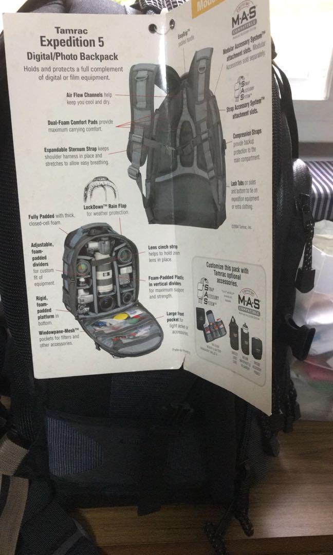 Tamrac Expedition 5 backpack, Photography, Photography Accessories ...