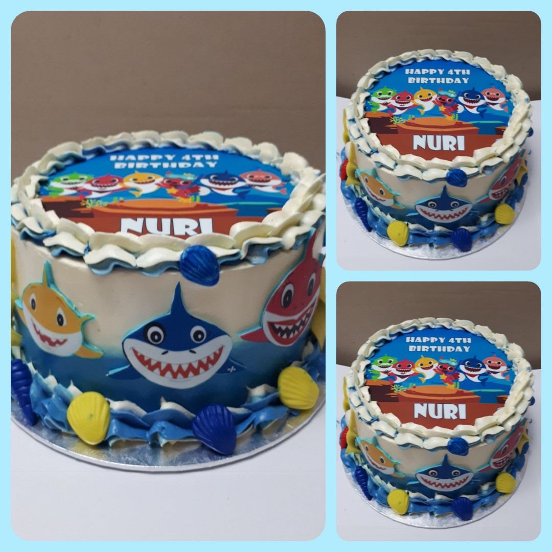 Baby Shark Cake with Edible Print, Food & Drinks, Packaged & Instant ...