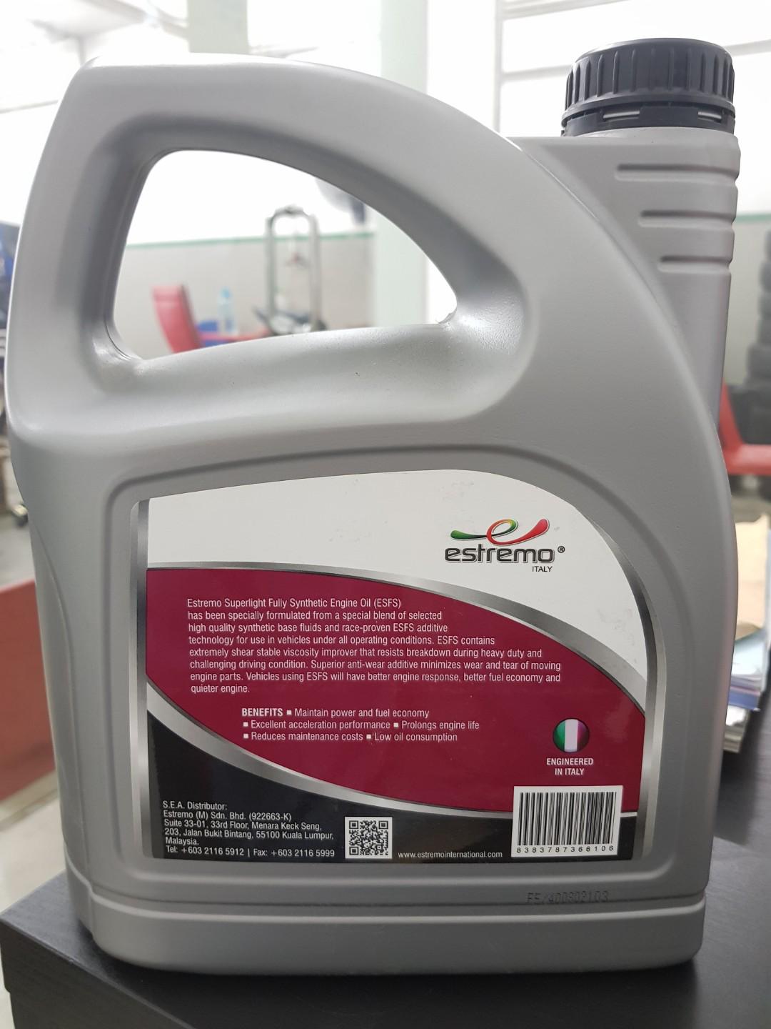 Estremo Superlight 5W40 Fully Synthetic Engine Oil (ESFS), Auto Accessories on Carousell