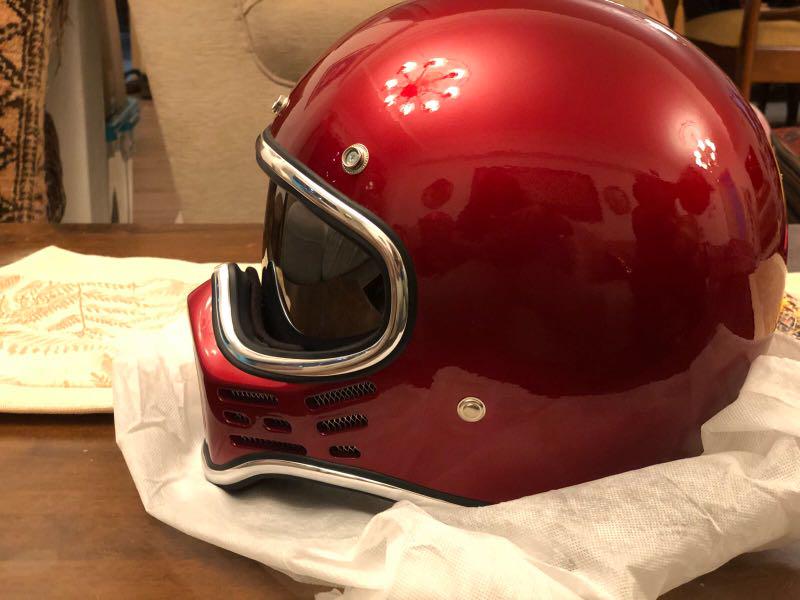 Helmet Vintage Retro Red Simpson M Size Ready Stock, Motorcycles ...