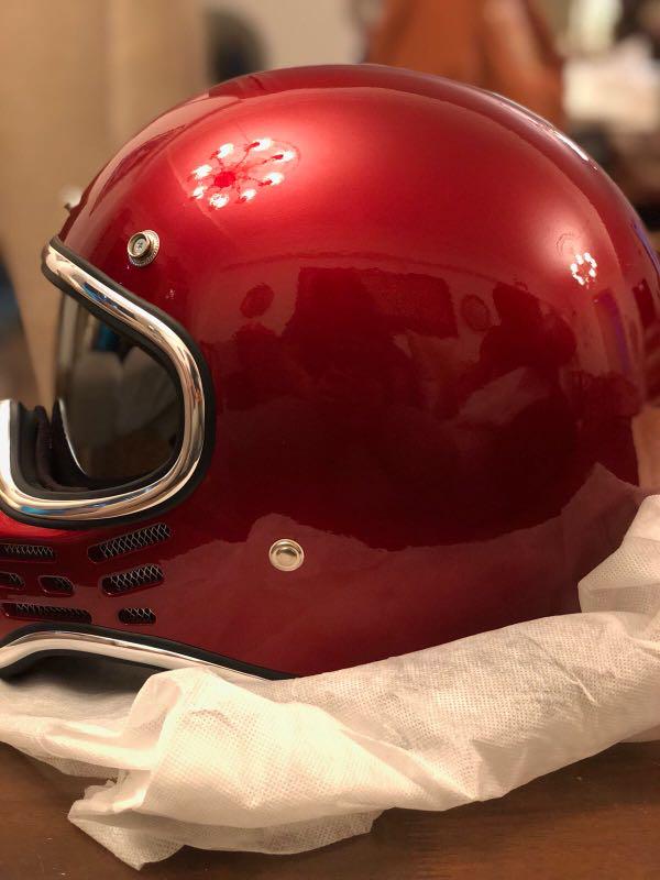 Helmet Vintage Retro Red Simpson M Size Ready Stock, Motorcycles ...
