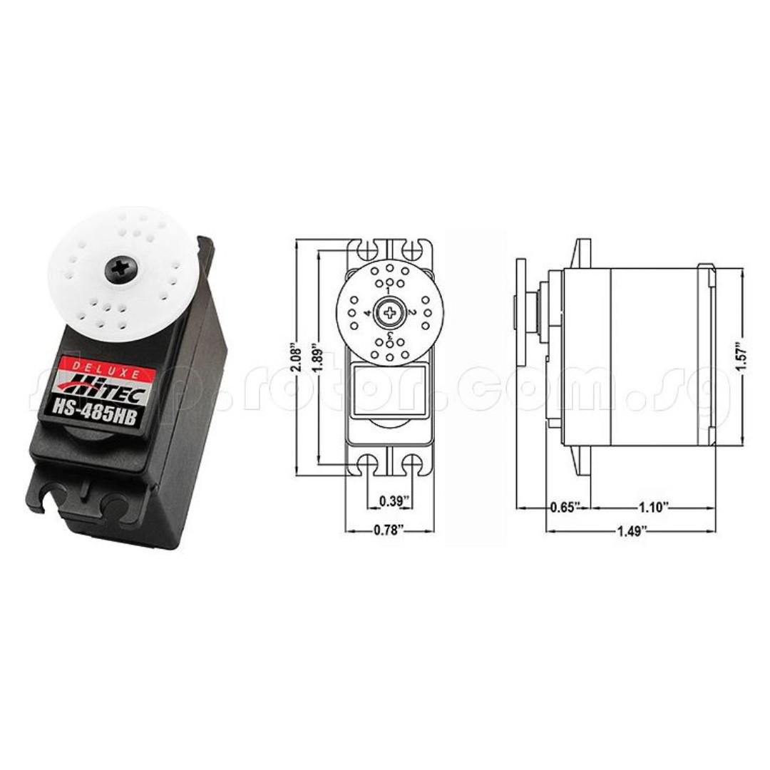 Hitec HS-485HB Deluxe Analog Servo Motor (Karbonite Gear) Torque at 4.8 ...