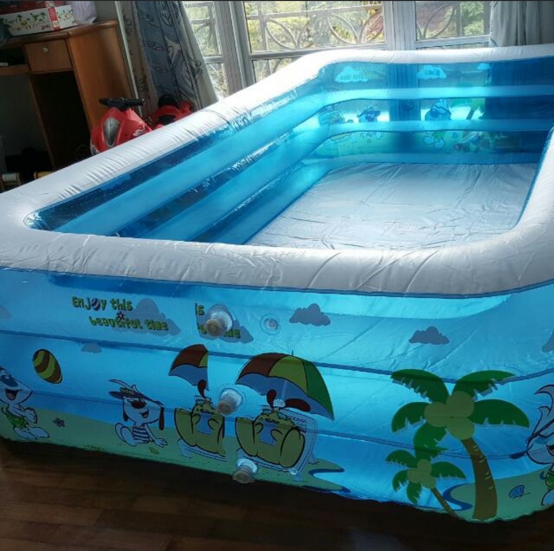 Kids Inflatable Swimming Pool (with pump), Babies & Kids, Infant ...