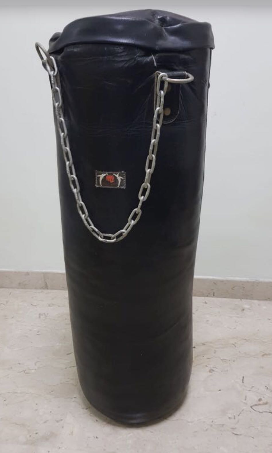 Liang Seng Full Black Leather Punching Bag, Sports Equipment, Exercise ...