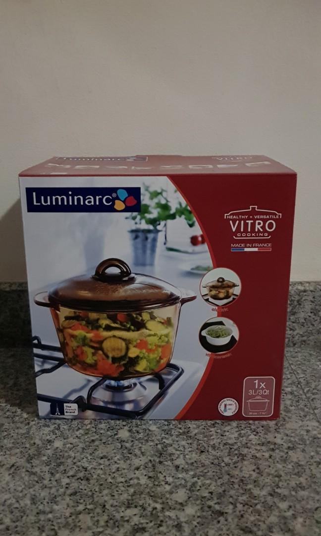 Luminarc Vitro Cooking 3litres Pot FOC cup and jug, Furniture & Home ...