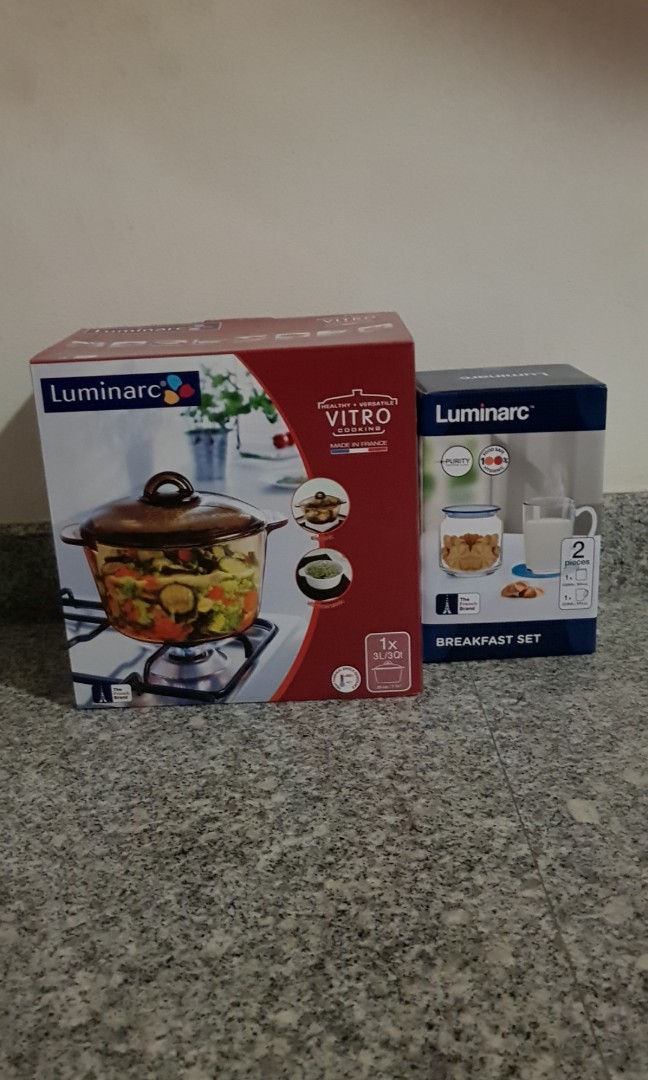 Luminarc Vitro Cooking 3litres Pot FOC cup and jug, Furniture & Home ...