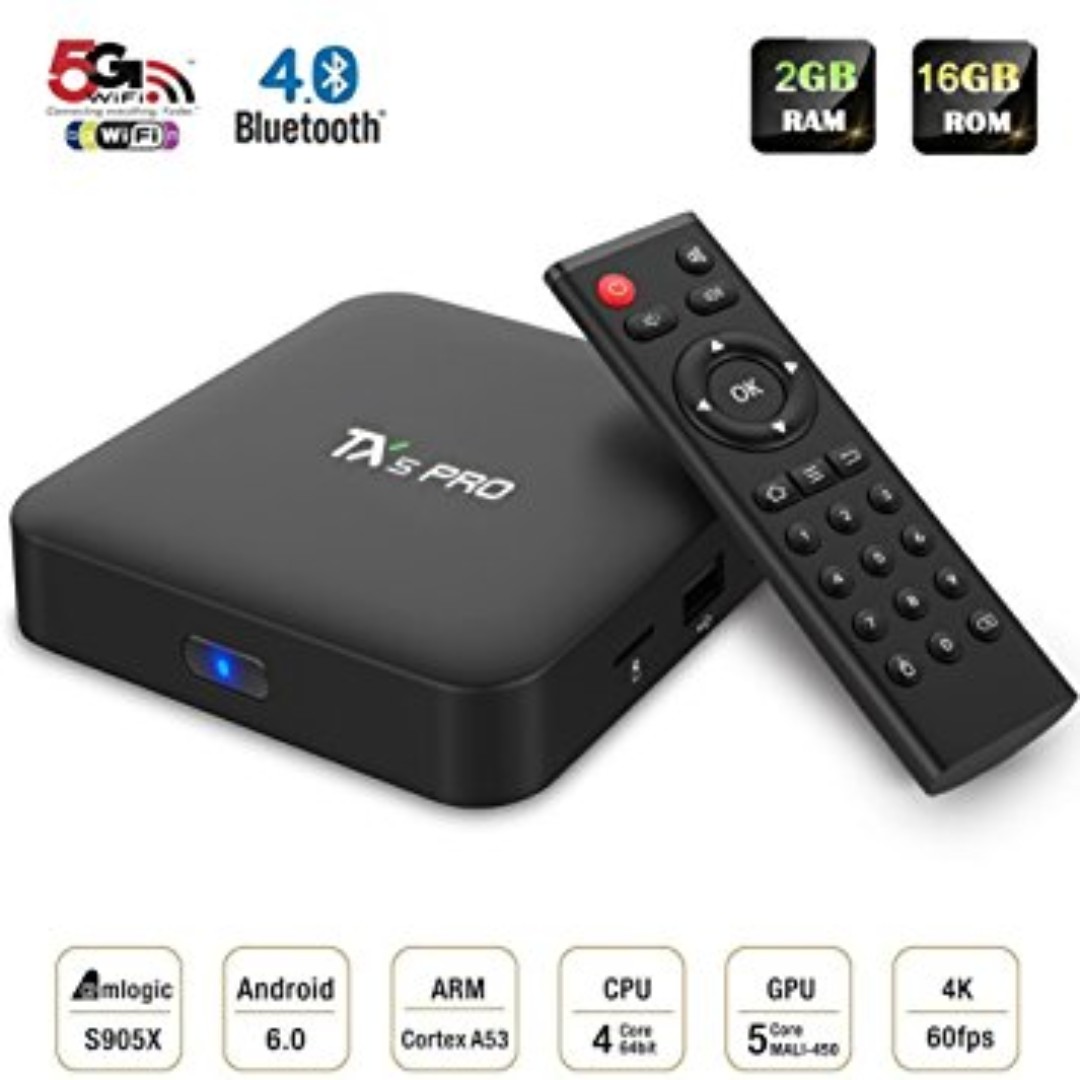 TX5 Pro TV Box Amlogic S905X H.265 with Dual WiFi 2+16 GB DDR3, TV ...