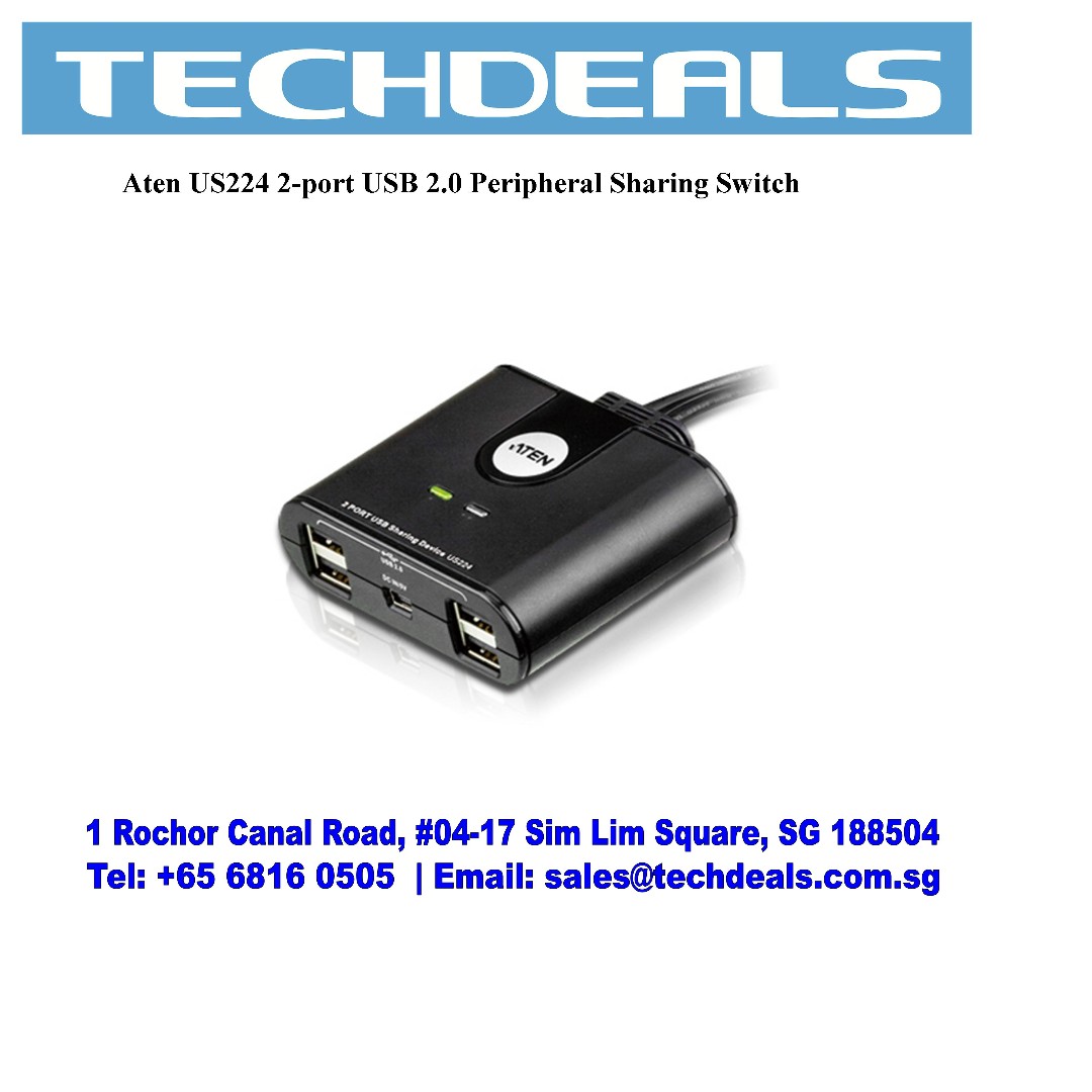 Aten US224 2-port USB 2.0 Peripheral Sharing Switch, Electronics ...