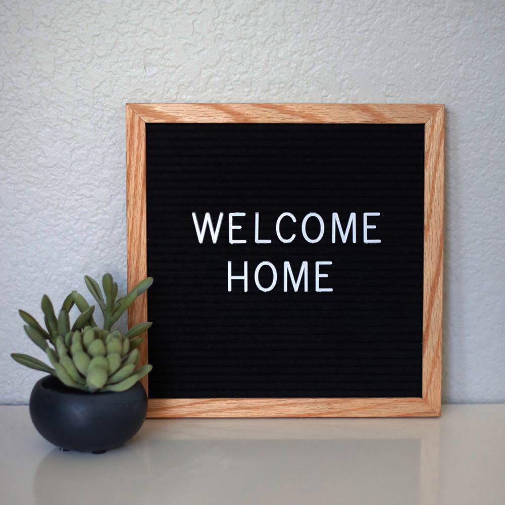 Felt Letter Board Menu Signage Oak Wood Frame, Furniture & Home Living ...