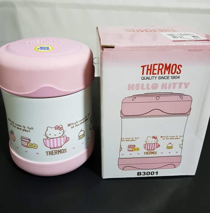 Genuine Thermos Hello Kitty FUNTAINER Stainless Steel Food Jar - 10oz, Babies & Kids, Nursing ...