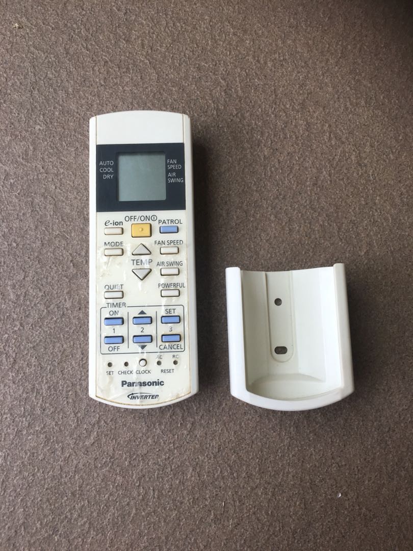 Panasonic inverter aircon remote control with wall bracket. Without ...