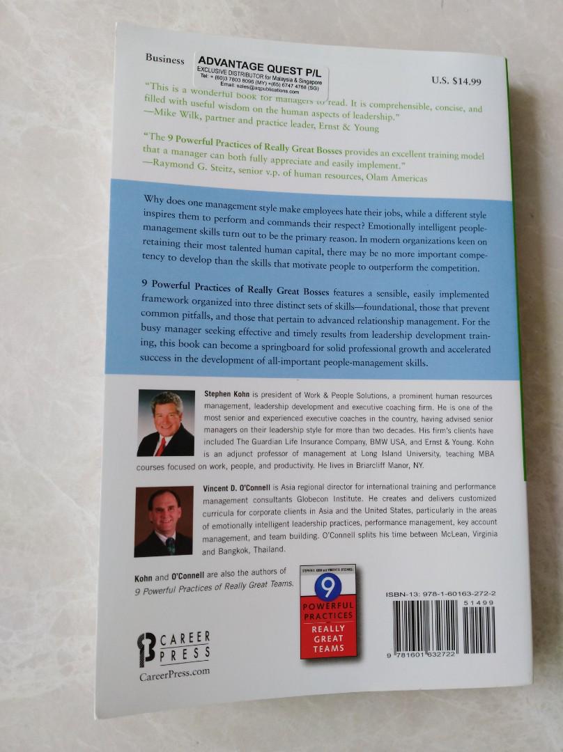 Powerful Practices of Really Great Bosses by Stephen E Kohn, Hobbies ...