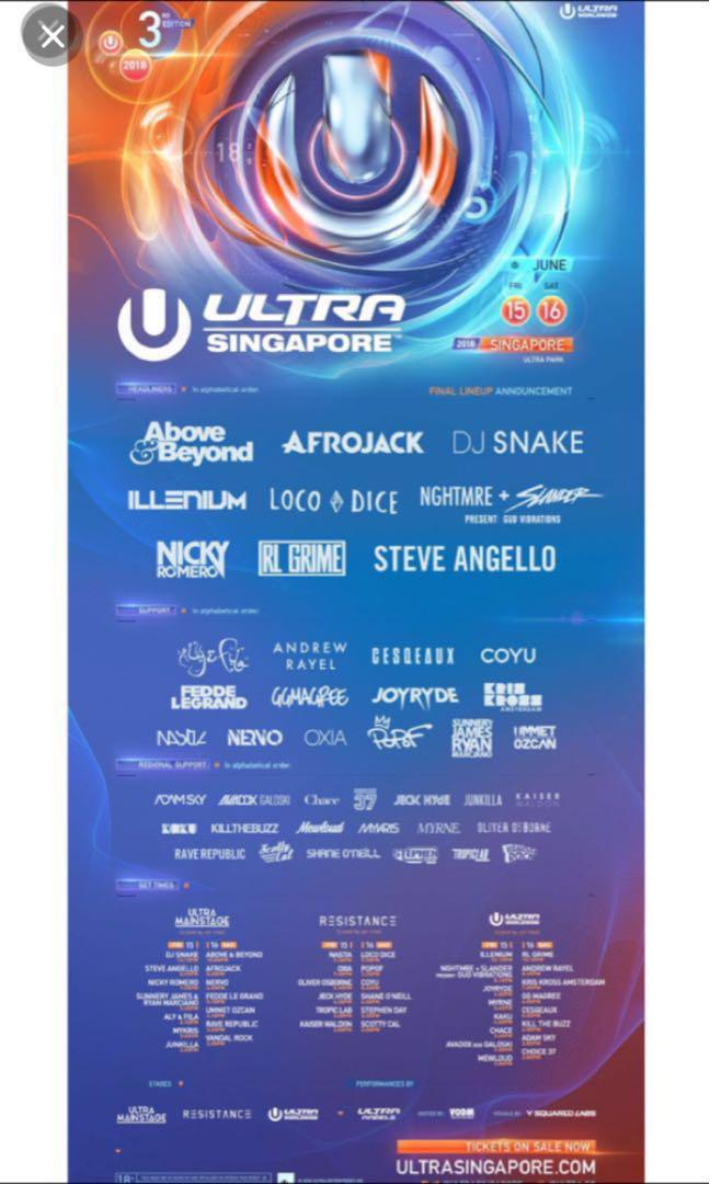 Ultra tickets X2 (Bundle sales, 2 days), Tickets & Vouchers, Local ...