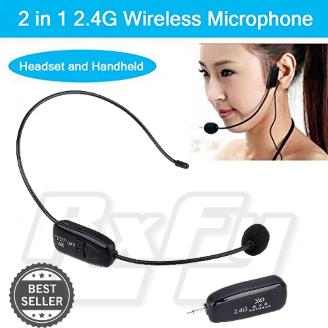 Wireless 2.4G Microphone Mic Headset Handheld 2 In 1, For Voice ...