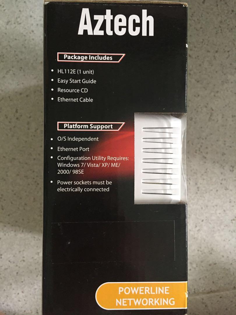 2x Aztech homeplug AV 200Mbps Mini Ethernet Adapter, Computers & Tech ...