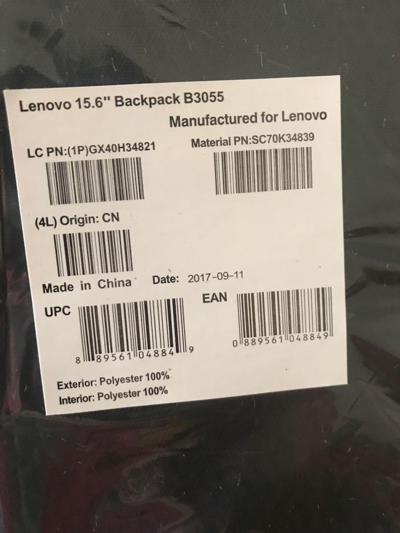 Lenovo 15.6" Backpack B3055, Men's Fashion, Bags, Backpacks on Carousell