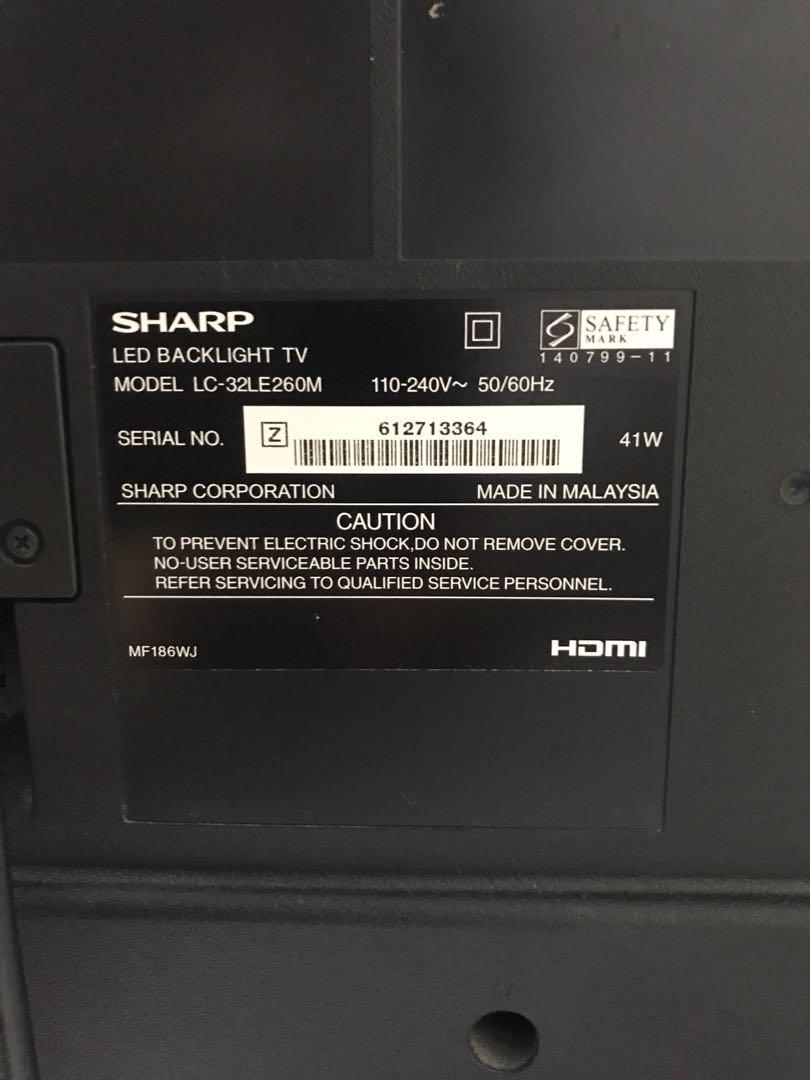 Sharp LED Backlight TV, TV & Home Appliances, TV & Entertainment, TV on ...