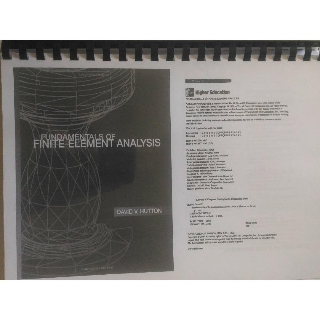 Fundamentals Of Finite Element Analysis Hobbies And Toys Books And Magazines Assessment Books On