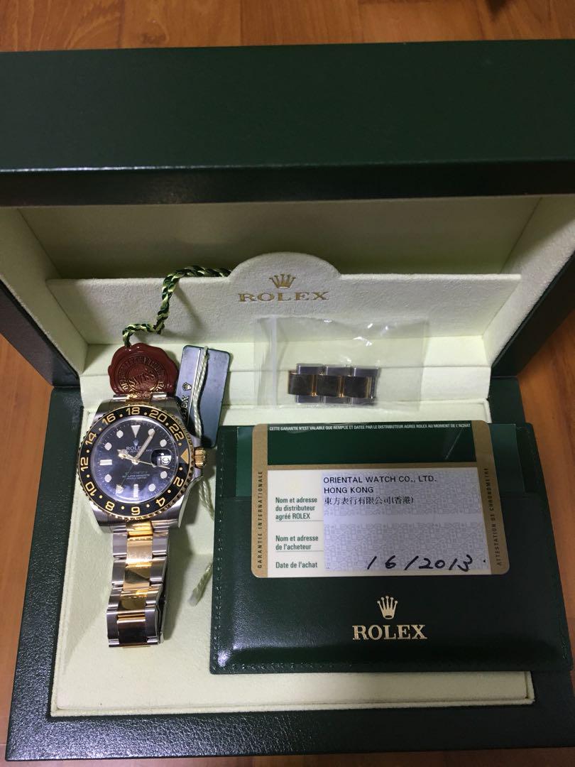 Half gold GMT master 2, Luxury, Watches on Carousell
