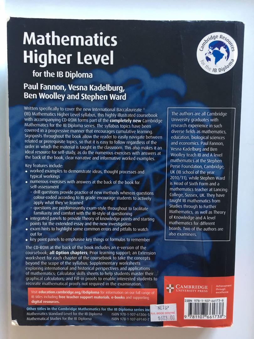 IB Diploma Mathematics Higher Level Textbook, 興趣及遊戲, 書本 & 文具, 教科書 ...