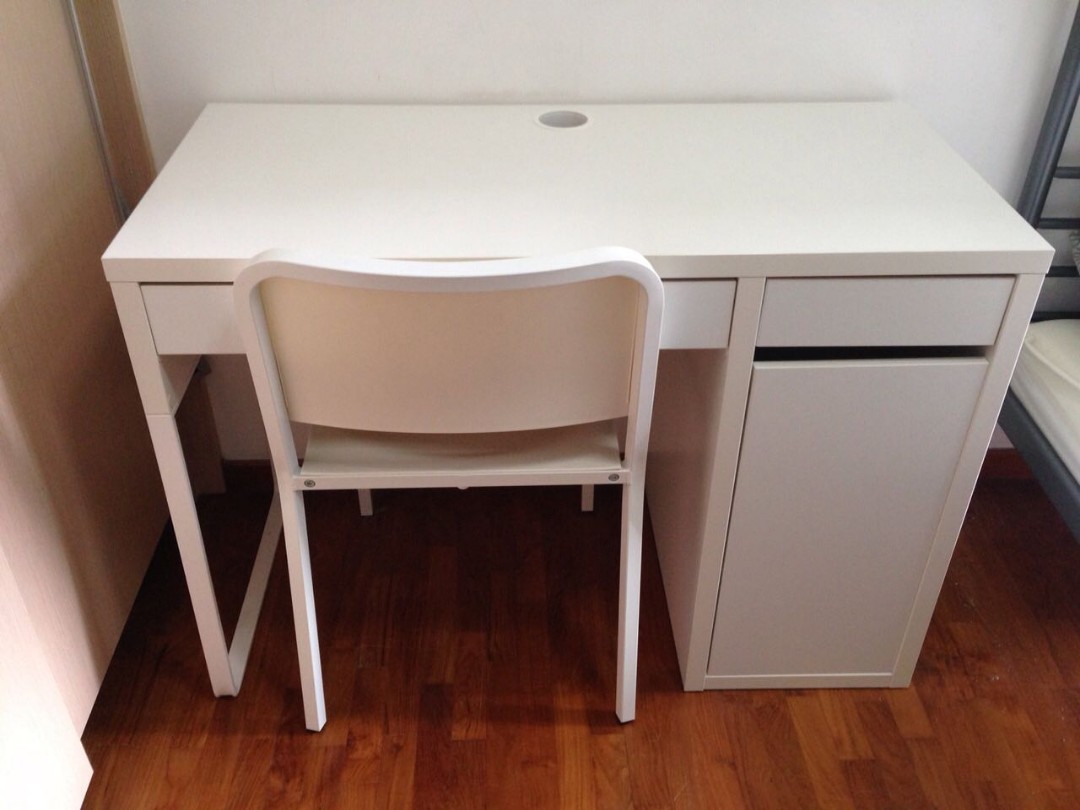 IKEA MICKE study desk set with MELLTORP chair, Furniture, Tables ...