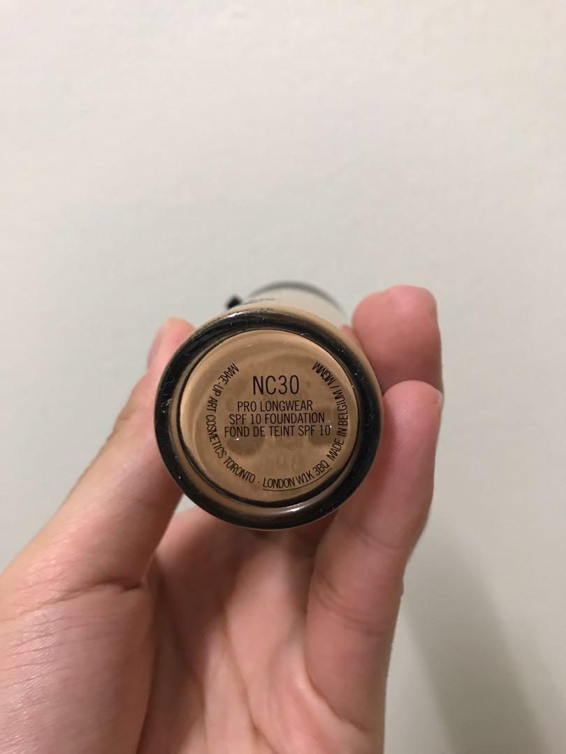 MAC Pro Longwear SPF 10 Foundation NC30 Shade, Beauty & Personal Care ...