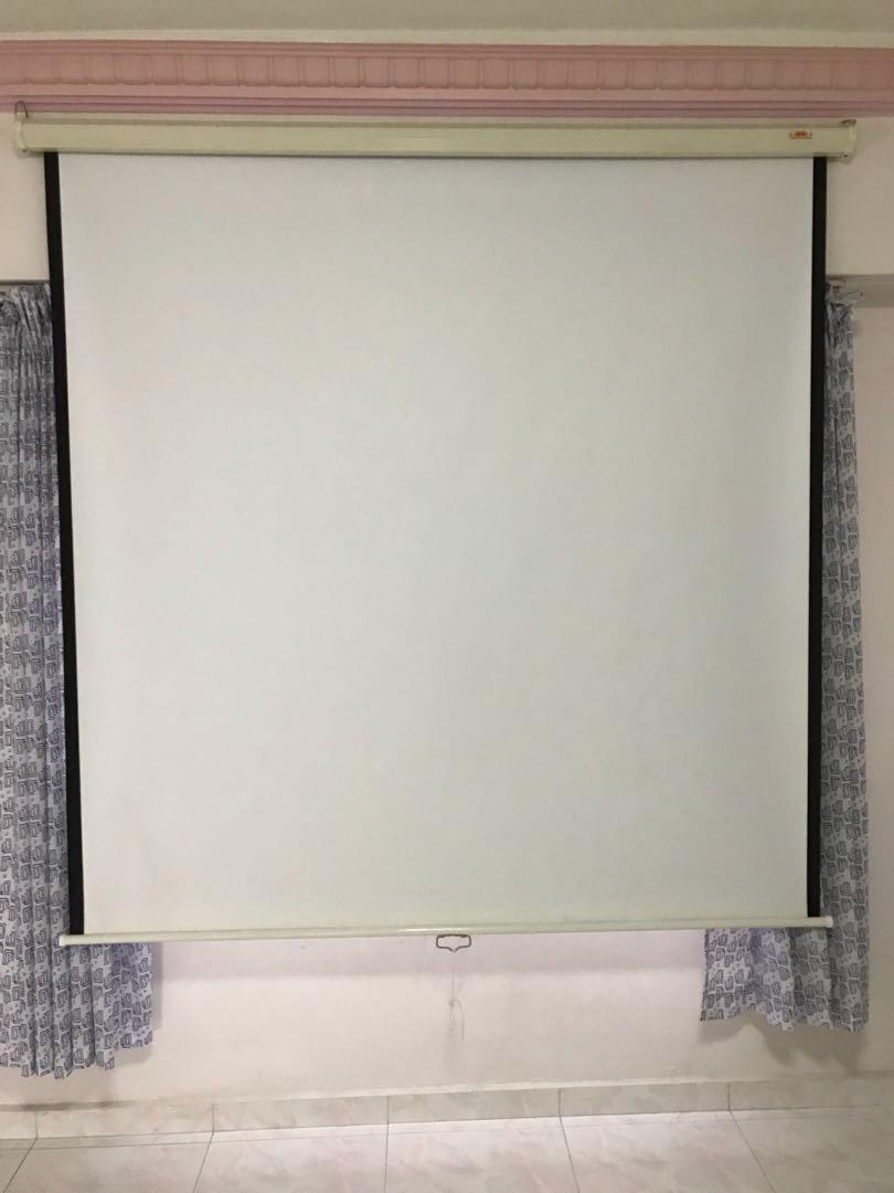 Manual type projector screen, Home Appliances, TVs & Entertainment ...