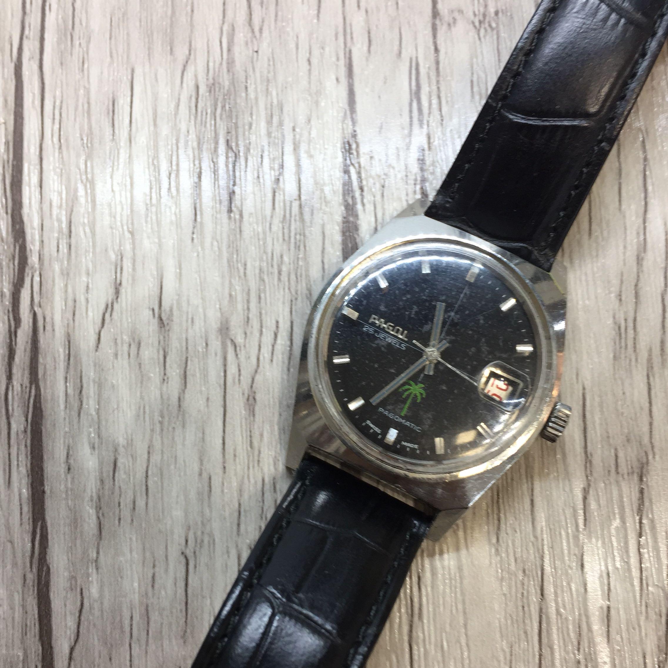 Pagol Automatic Vintage Black Dial Watch, Luxury, Watches on Carousell