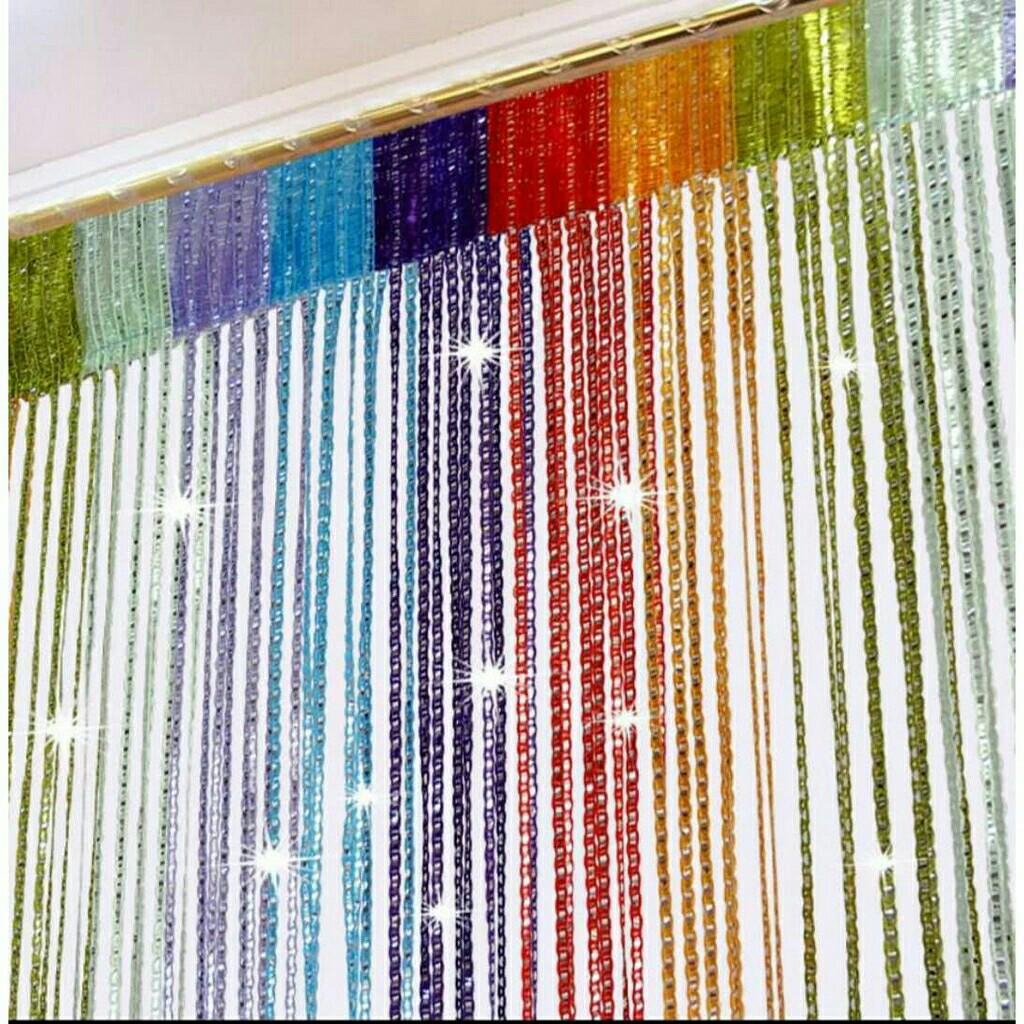 Silver string curtain, Furniture & Home Living, Home Decor, Curtains ...