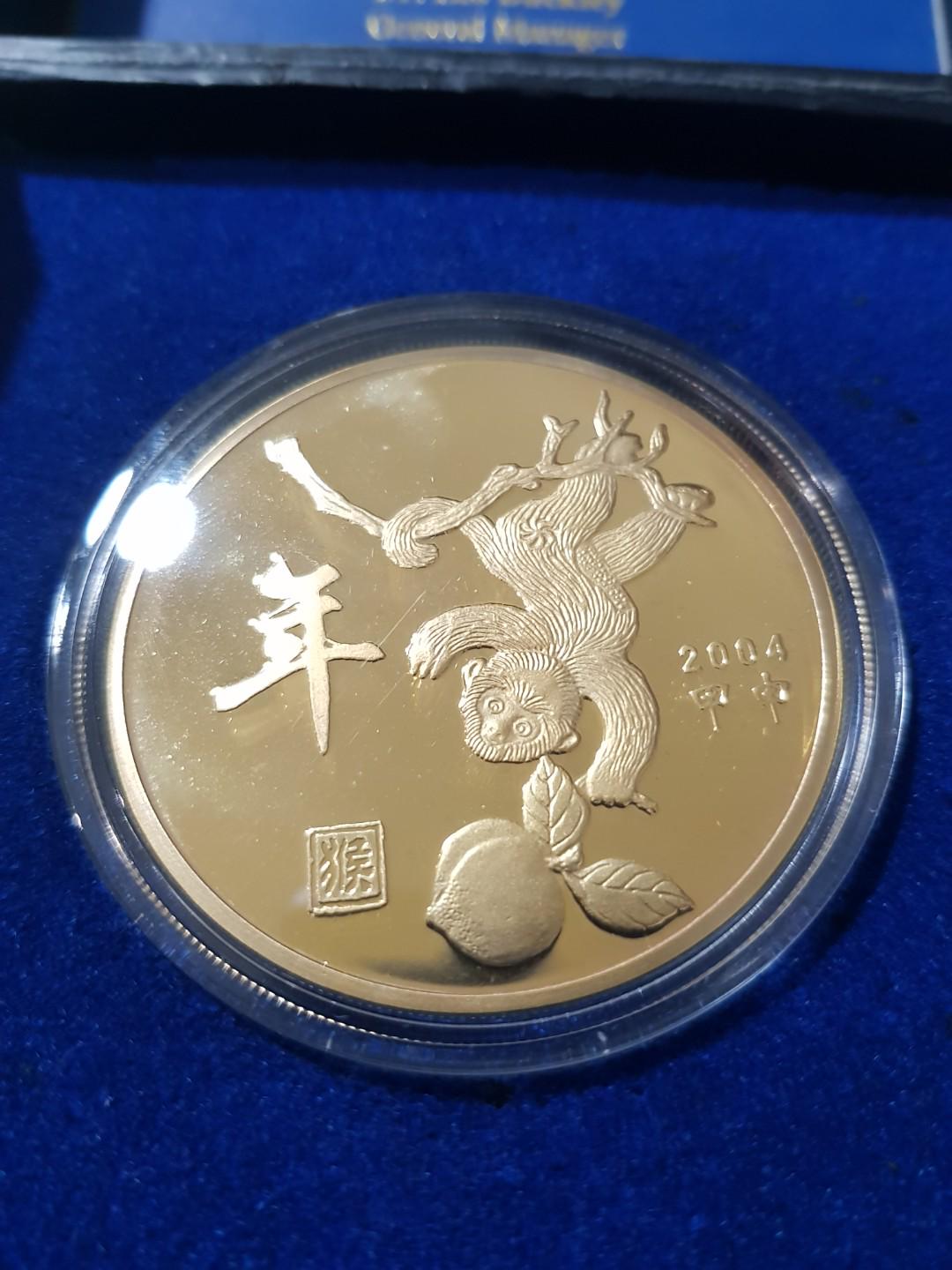 24k gold plated medallion year of monkey, Women's Fashion, Jewelry ...
