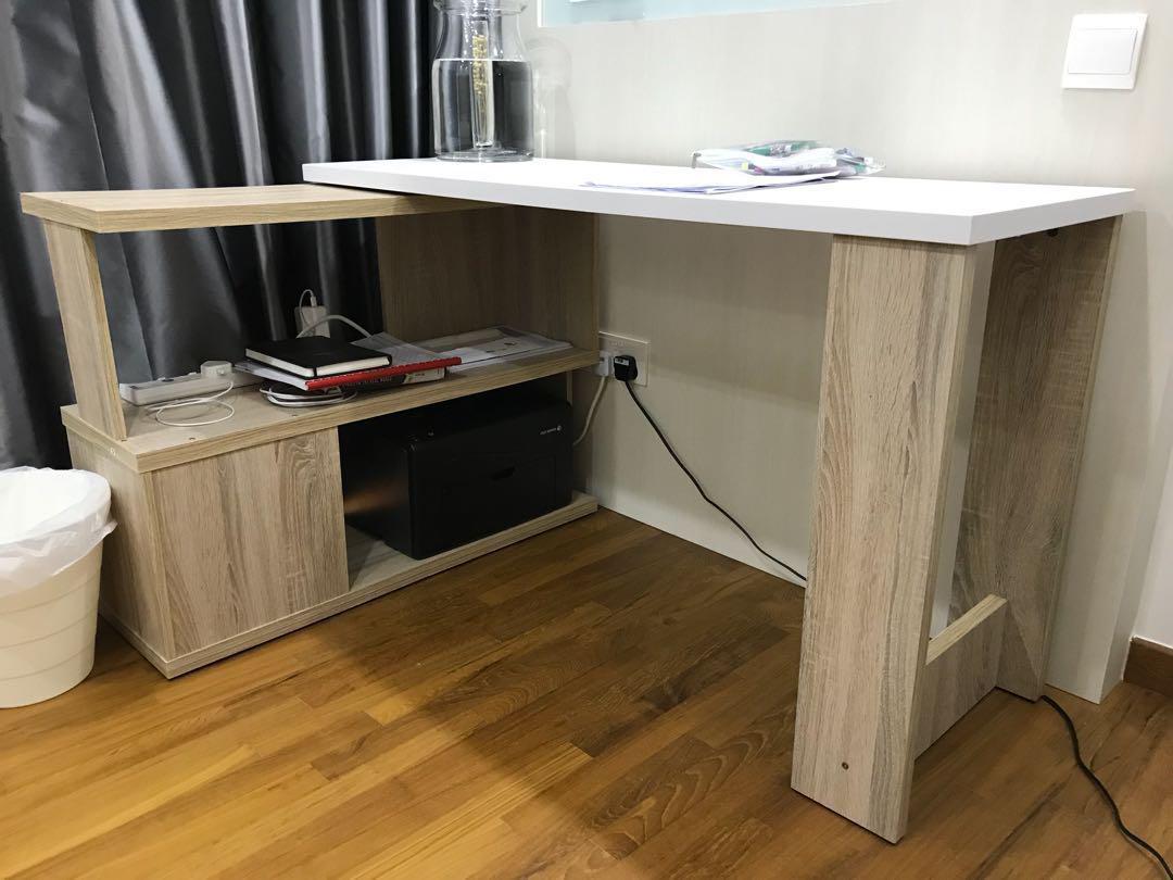 360-degree rotatable study table (less than 1 year old!), Furniture & Home Living, Furniture ...