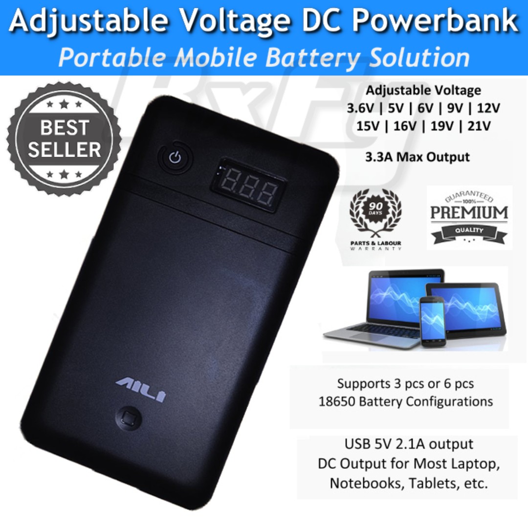 Adjustable Voltage Laptop DC Powerbank Power bank Notebook Handphone ...