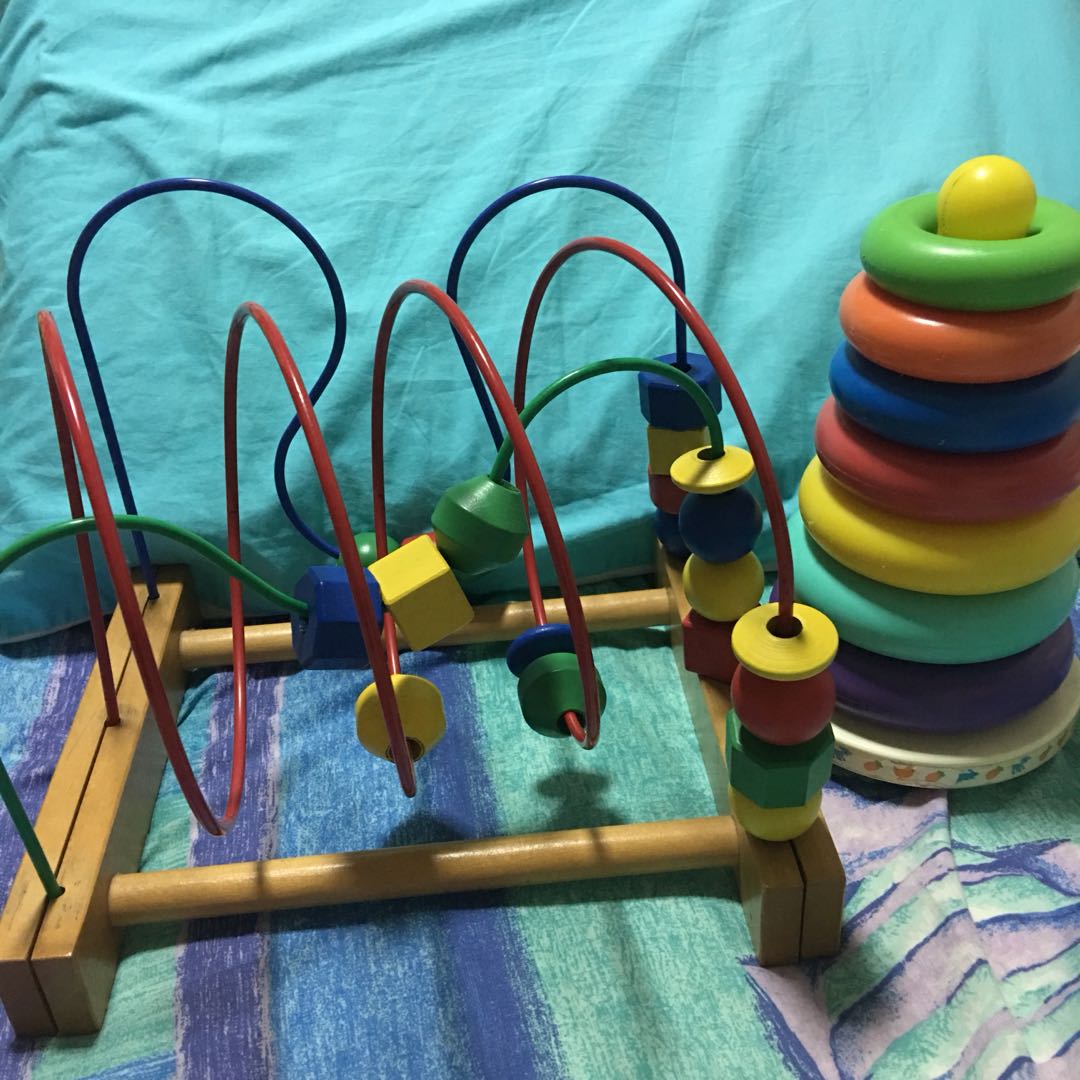 IKEA Developmental wooden BEAD maze game FREE Stacking Ring Tower ...