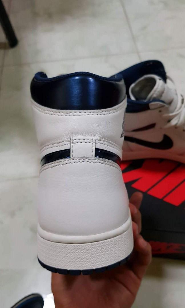 Jordan 1 metallic Blue COMPLETE BOX WITH FREE SHOE TREE, Men's Fashion ...