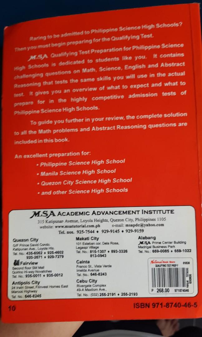 Philippine Science High School NCE preparation book from MSA, Hobbies ...